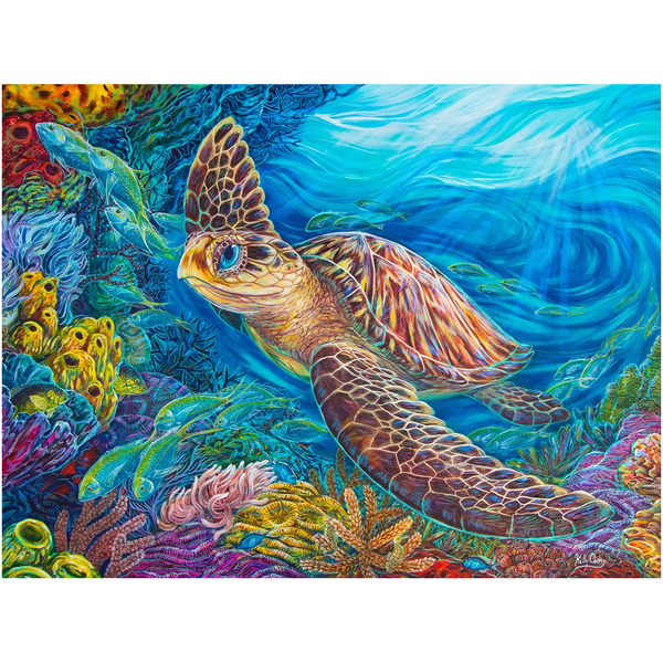 Colorful Sea Turtle Art - Canvas Poster – Kelly of the Wild